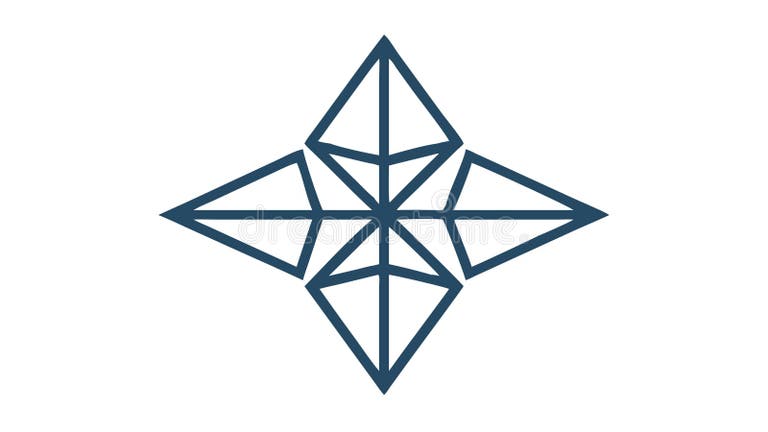 Four Point Compass Rose, Navigation and Direction Icon, Vector Design ...