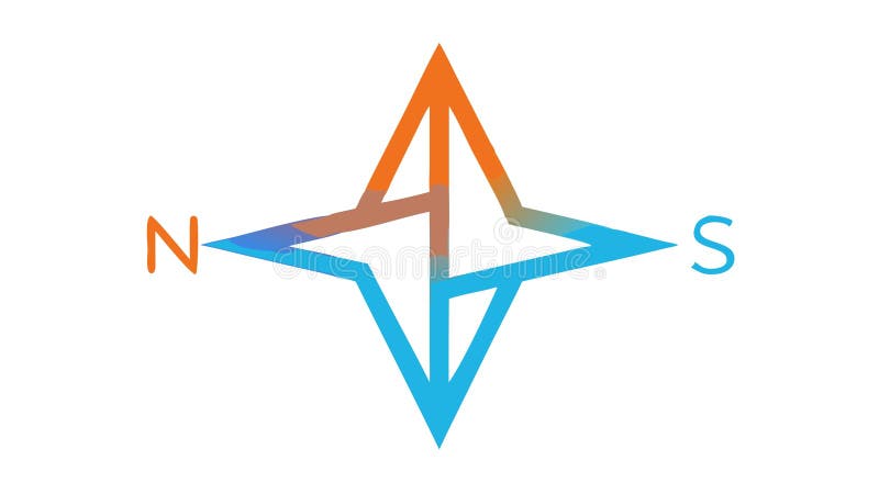 Four Point Compass Star Icon, Directional Guidance, Navigation Tool ...