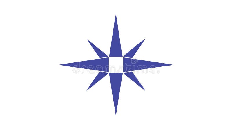 Four Point Compass Star Vector. Direction Navigation Symbol, Vector ...