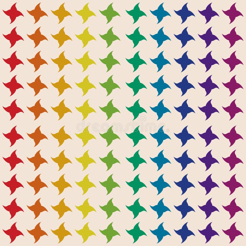 Four-pointed Star Colors of the Rainbow. Seamless Pattern Stock Vector ...