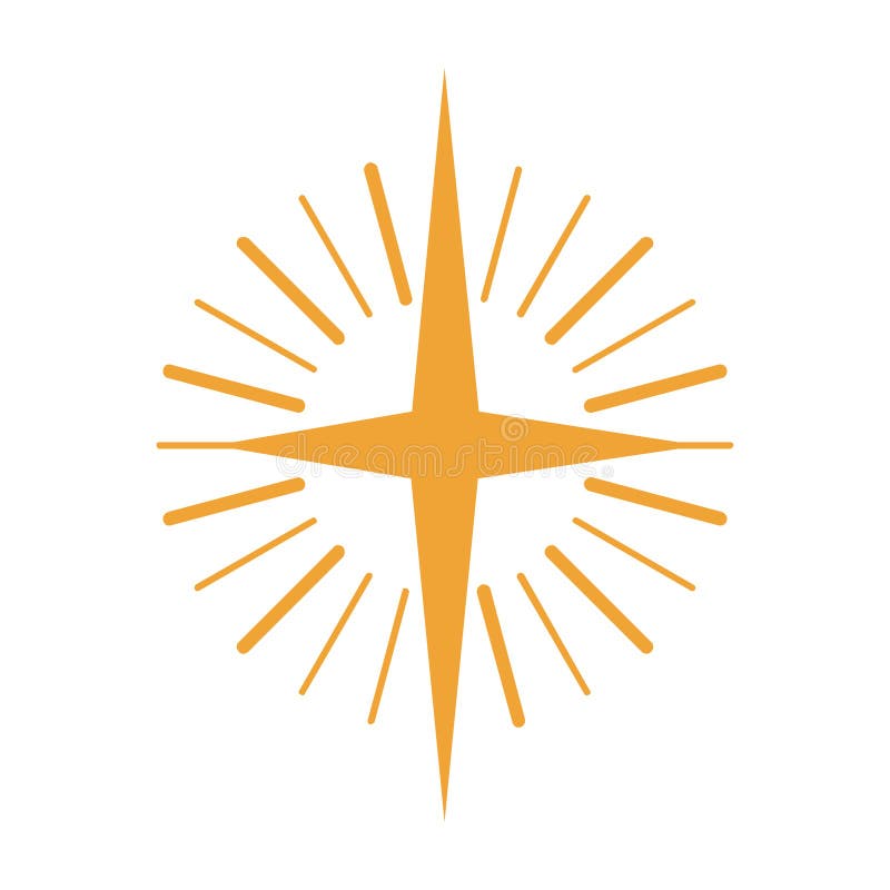 Four Points Golden Shining Star Icon Stock Vector - Illustration of ...