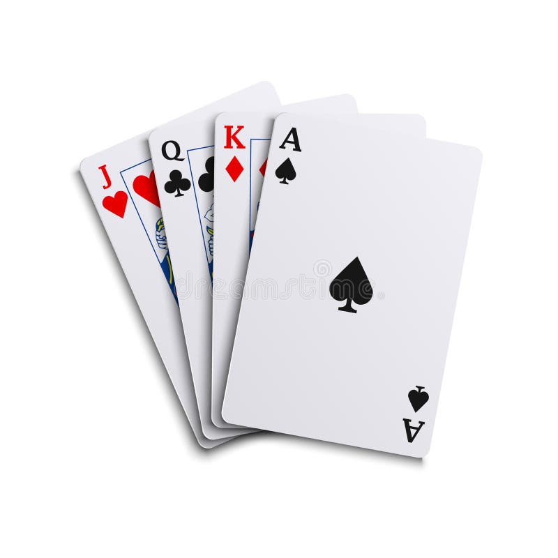 Four Poker Playing Different Cards Hand Together Stock Vector ...