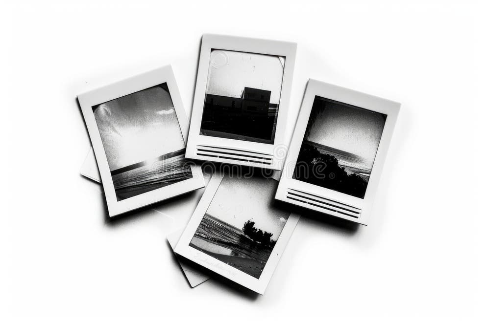 Four Polaroids Arranged in a Stack, Ideal for Various Design Projects ...