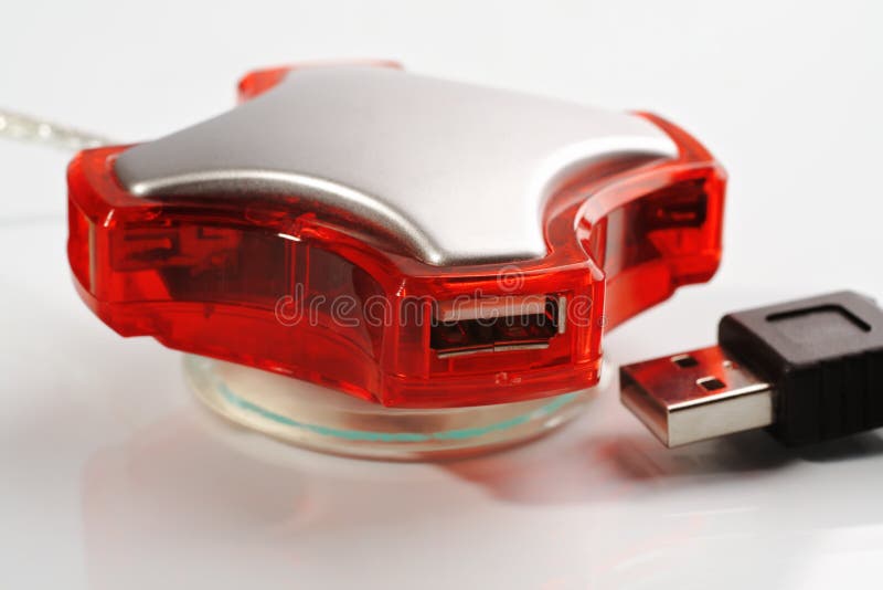 Four port usb hub stock photo. Image of device, plug - 11723902