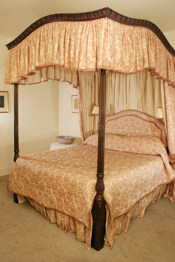 Four Poster Bed stock image. Image of accommodation, masion - 299395