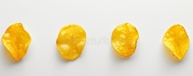 Four potato chips or crisp stock photo. Image of sailt - 113017578
