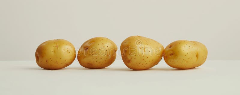 Four Potatoes on White Surface Stock Photo - Image of organic, clean ...