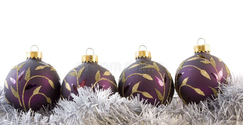 Four purple baubles stock image. Image of purple, garland - 13066953