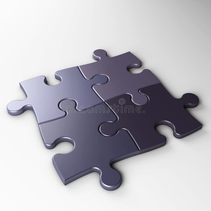 Four Puzzle Pieces with Clipping Path Stock Illustration - Illustration ...
