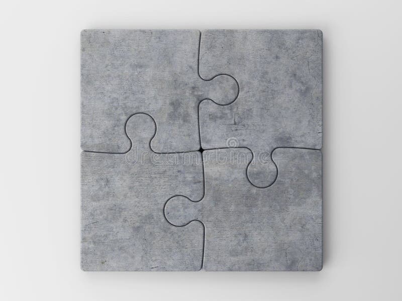 Four Puzzle Pieces with Clipping Path Stock Image - Image of achieve ...
