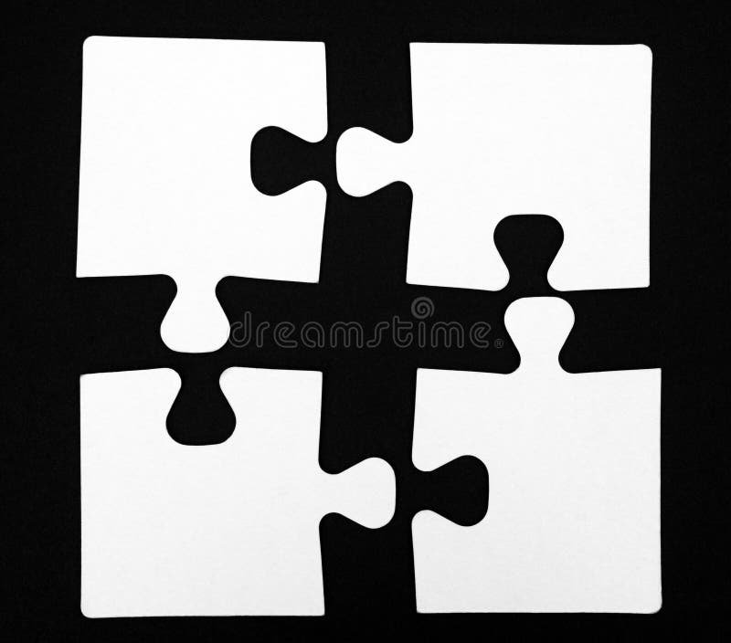 Four puzzle pieces stock image. Image of white, jigsaw - 66038363