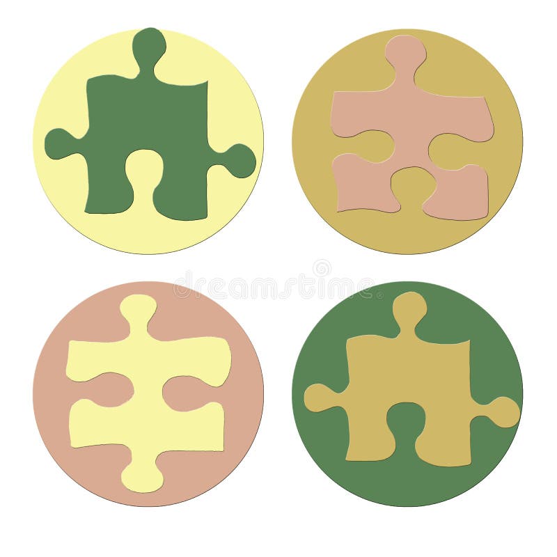 Four puzzle stock illustration. Illustration of abstract - 38949885