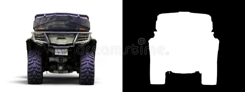 Four Quad Yellow Bike Left Side View 3d Render on White with Alpha ...