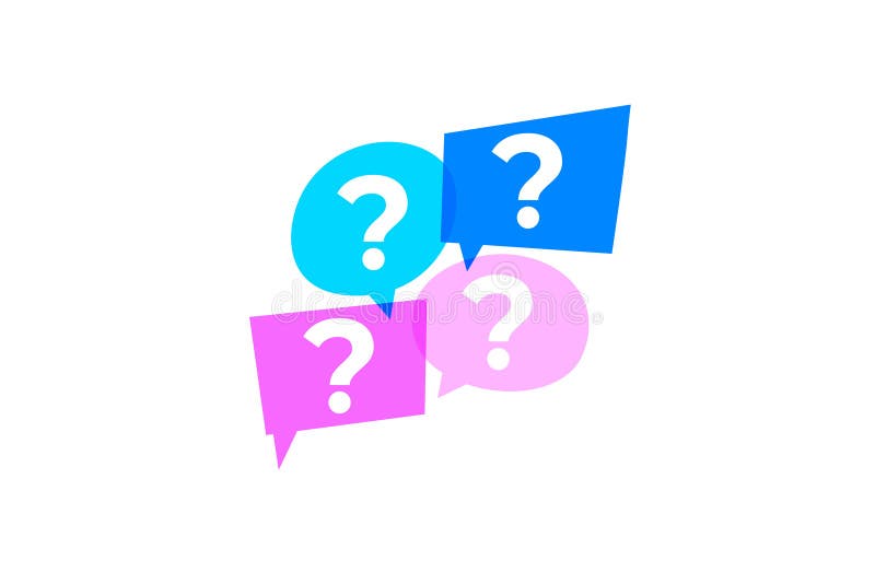 Four Question Marks on the White Background Stock Illustration ...