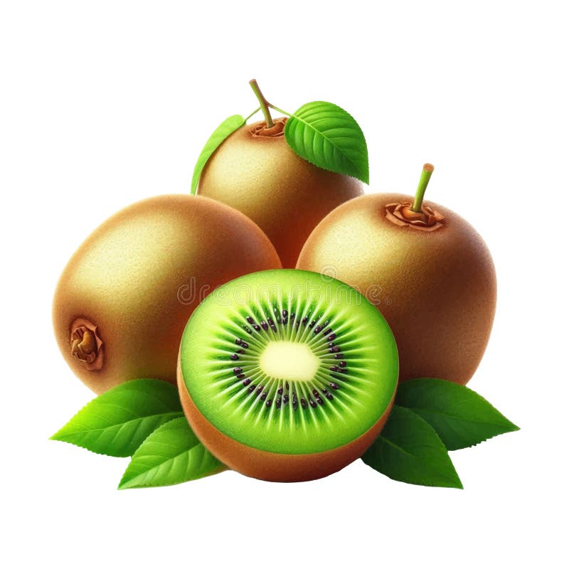 Four Realistic Image Showcasing a Fresh Kiwi Fruit Beautifully Vector ...