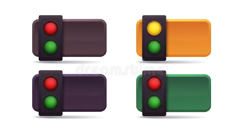 Four Rectangular Icons with Rounded Edges, Each Containing a Vertical ...