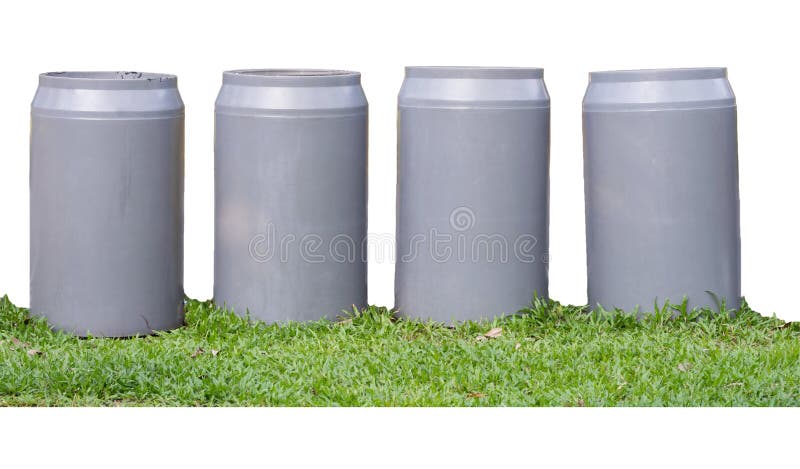 Four Recycle Bin, Trash or Garbage for Dumping Waste on Footpath with ...