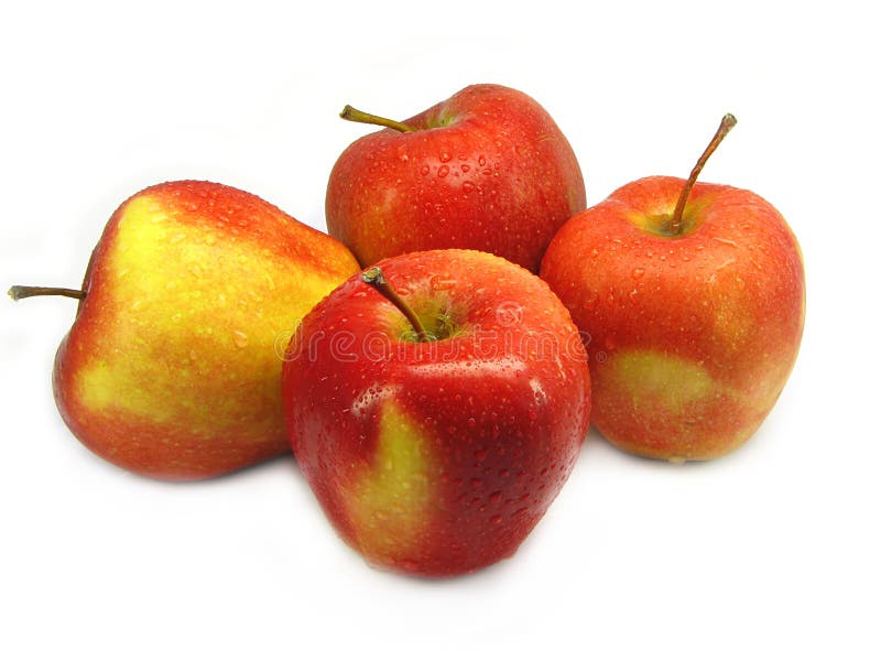 Four red apples. stock photo. Image of healty, close, freshness - 2463682