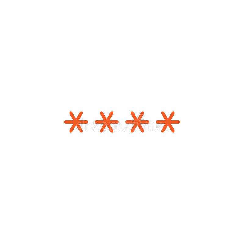Four Red Asterisks Footnote Icon. Password, Parol Sign. Flat Icon of ...