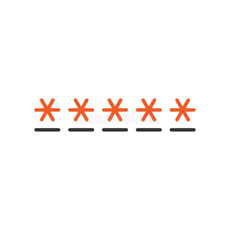 Four Red Asterisks Footnote Icon. Password, Parol Sign. Flat Icon of ...