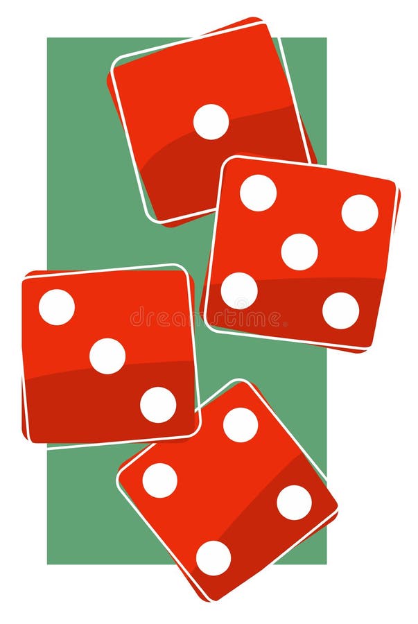 Four Red Dice Showing Thirteen Over Green Panel Stock Vector ...