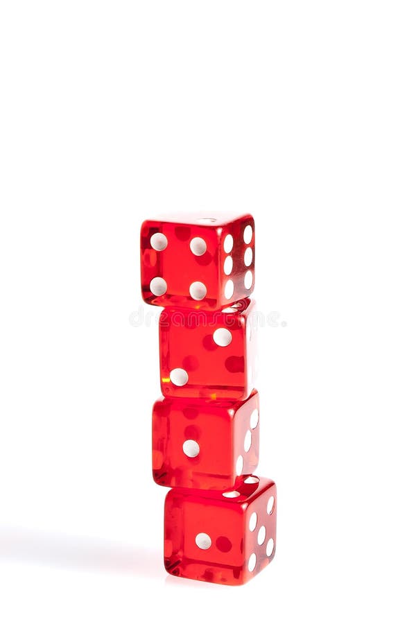 Four Red Dice in Stacked with Space for Text Stock Image - Image of ...