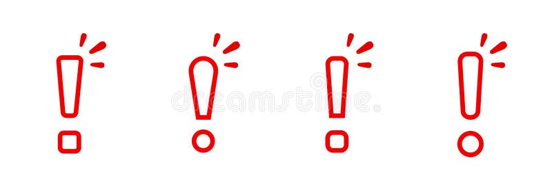 Four Red Exclamation Marks in Simple Design Stock Illustration ...
