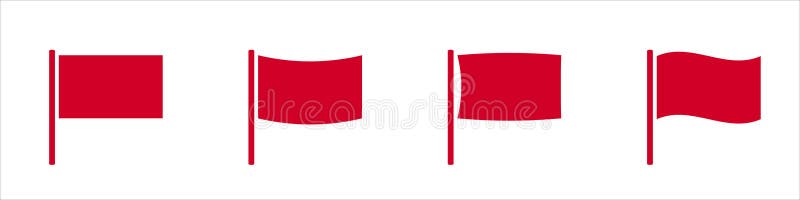 Four Red Flags in Different Positions Stock Vector - Illustration of ...