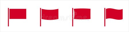 Four Red Flags in Different Positions Stock Vector - Illustration of ...
