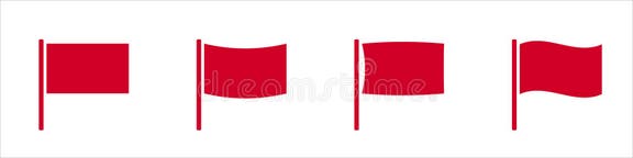 Four Red Flags in Different Positions Stock Vector - Illustration of ...
