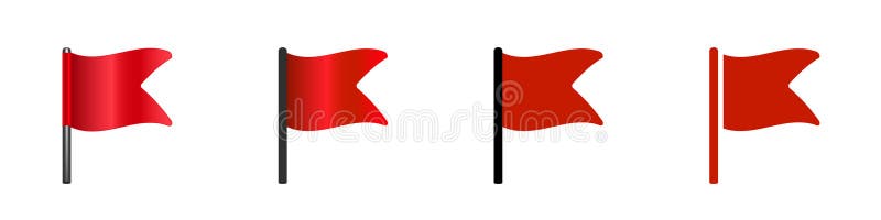 Four Red Flags in a Row on Simple Flagpoles Stock Vector - Illustration ...