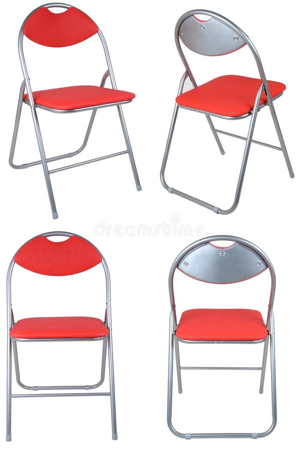 Four red folding chairs stock photo. Image of composite - 20158626