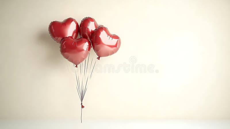 Four Red Balloons Float Against Festive Background Stock Photos - Free ...