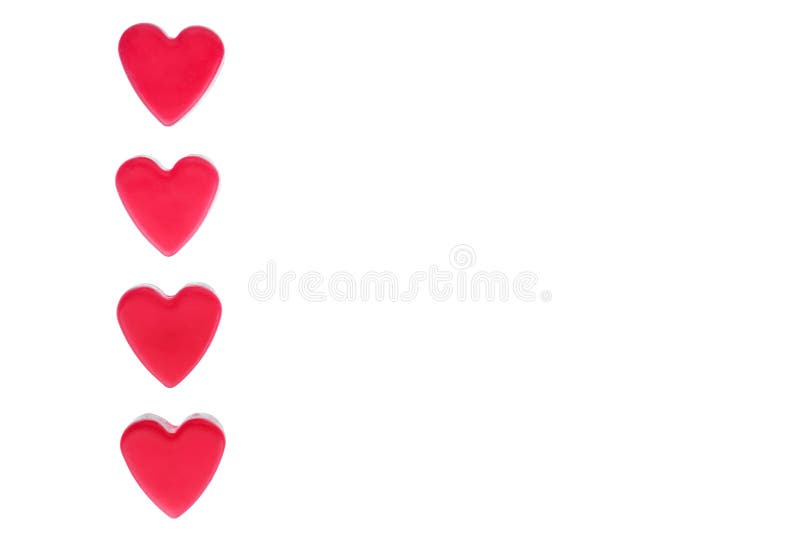 Four red hearts stock image. Image of four, threedimensional - 28972845