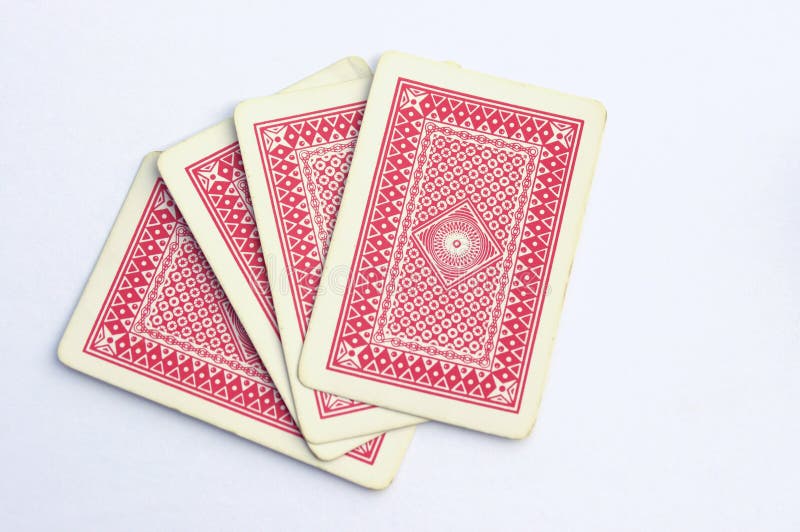 Four red playing cards stock photo. Image of casino - 161694484