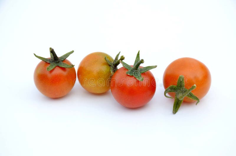 The Four Red Tometo with Leaves Isolated in White Background Stock ...