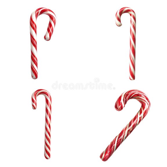 Four Red and White Candy Canes Isolated on White Stock Image ...