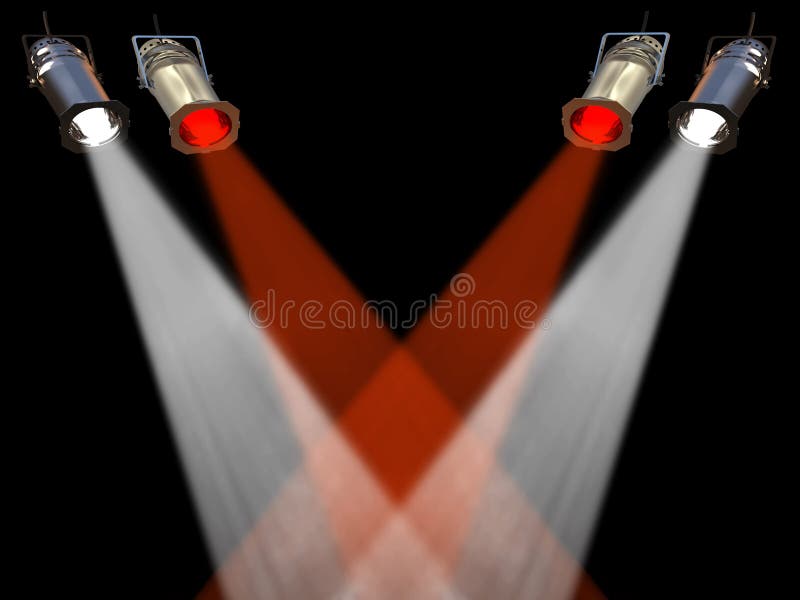 Four Red and White Spot Lights Stock Illustration - Illustration of ...