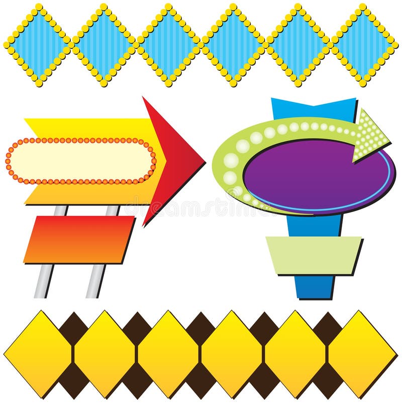 Four Retro Advertising Signs Stock Vector - Illustration of retro ...