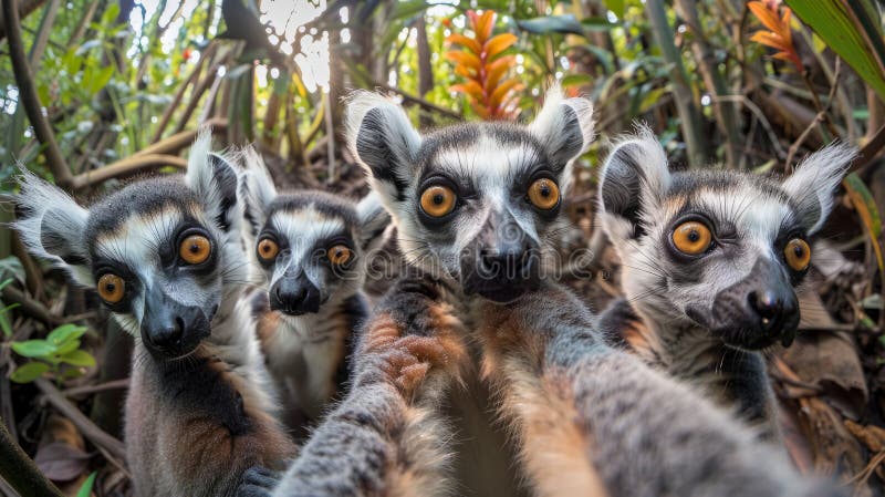Four Ring Tailed Lemurs Forest Stock Photos - Free & Royalty-Free Stock Photos from Dreamstime