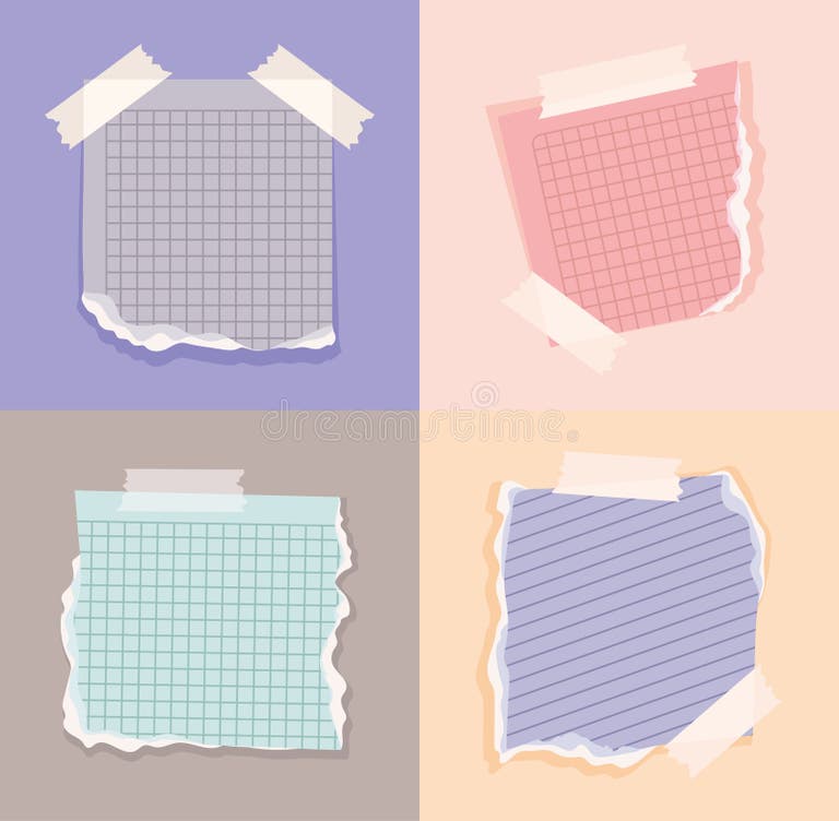 Four rip pages stock vector. Illustration of remember - 235572212