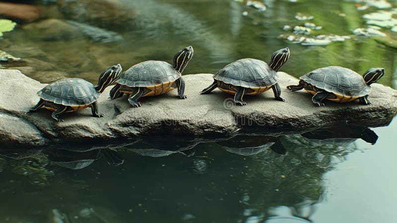 Yellow-spotted River Turtles Enjoying a Sunny Day in the Amazon ...
