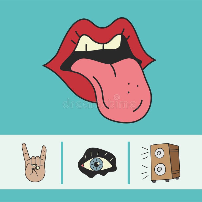 Four rock patches stock vector. Illustration of rock - 213573278