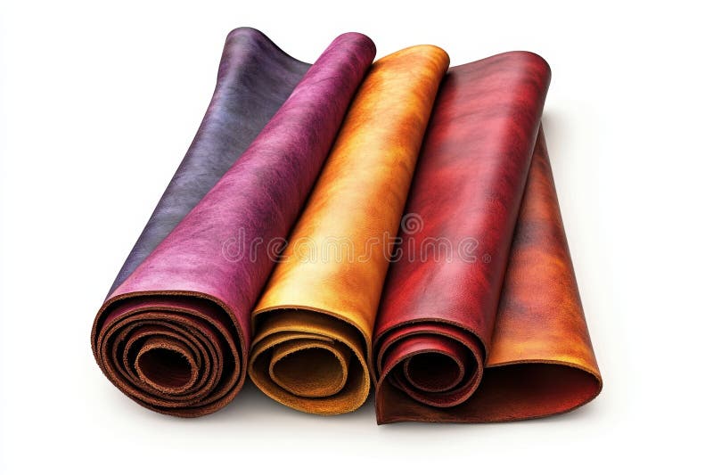 Four Rolls of Leather are Stacked on Top of Each Other Stock ...