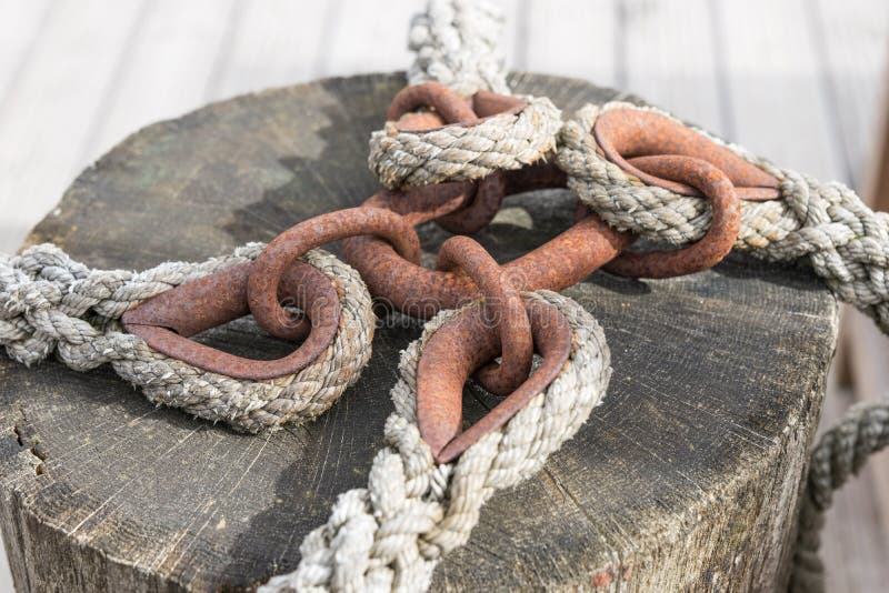Four Ropes on Old Rusty Ship Closeup Stock Photo - Image of sail ...