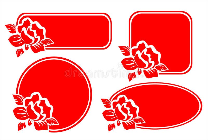 Four roses frames stock vector. Illustration of summer - 2993786
