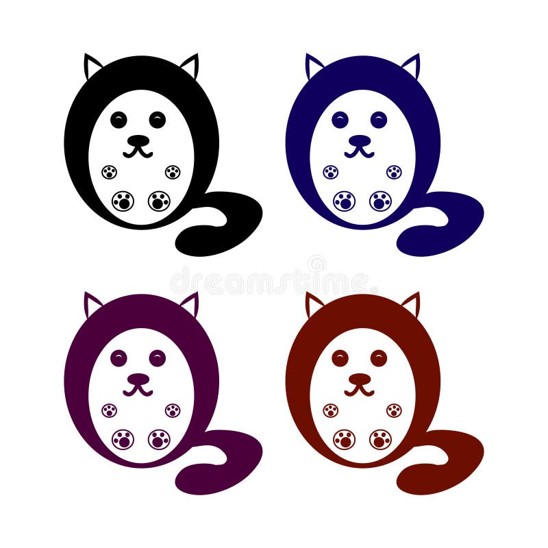 Four round cat stock vector. Illustration of cartoon - 76814296