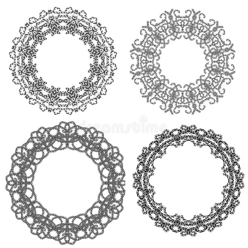 Four round frames stock illustration. Illustration of scrapbooking ...