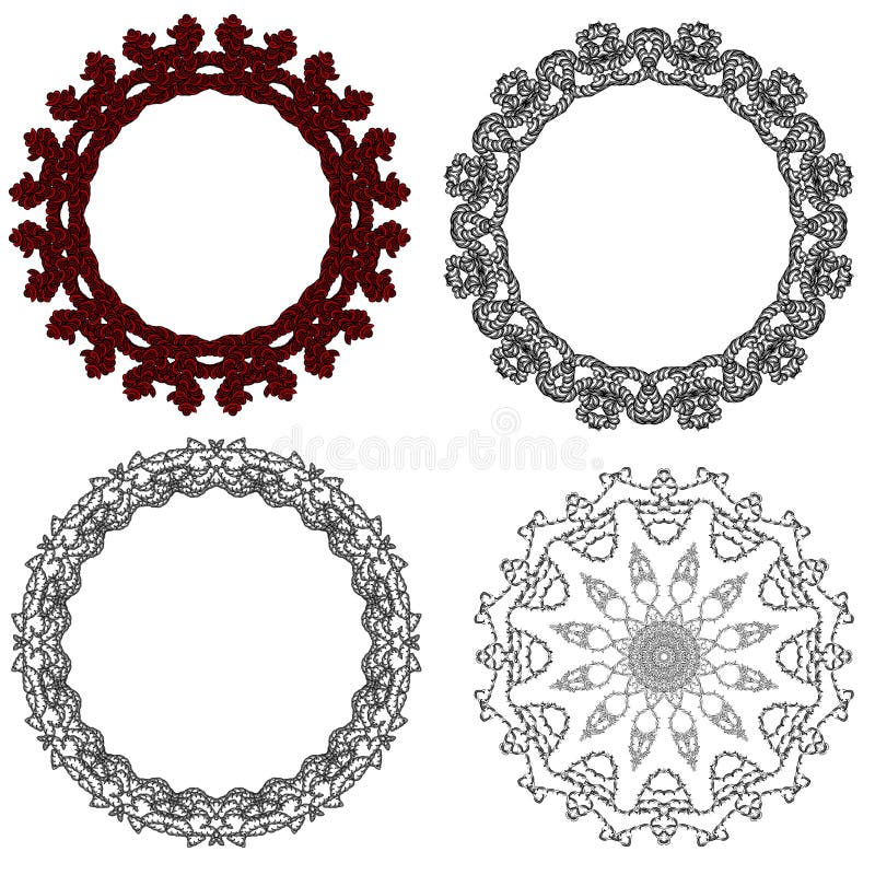 Four round frames stock illustration. Illustration of scrapbooking ...