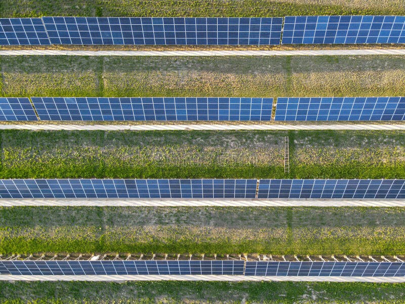 Four rows of solar panels stock image. Image of blue - 272996761
